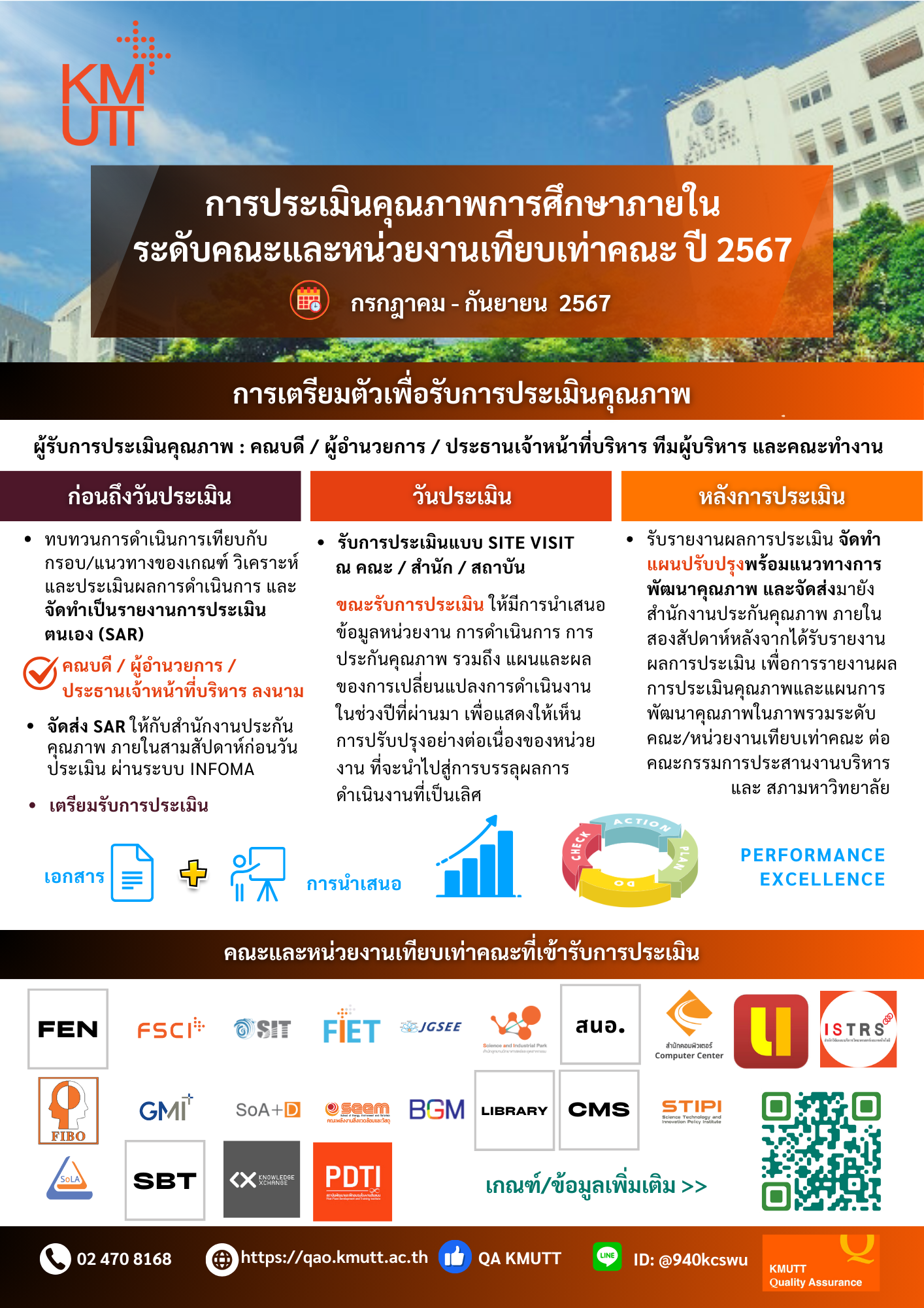 IQA การประเมินคุณภาพภายในระดับคณะ/หน่วยงานเทียบเท่าคณะ - QAO KMUTT-สำนักงานประกันคุณภาพ มจธ.